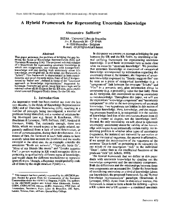 (PDF) A hybrid framework for representing uncertain knowledge
