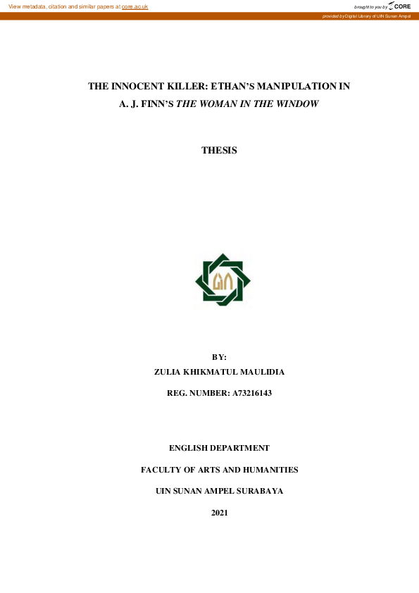 (PDF) The innocent killer; Ethan's manipulation in A. J. Finn's the ...