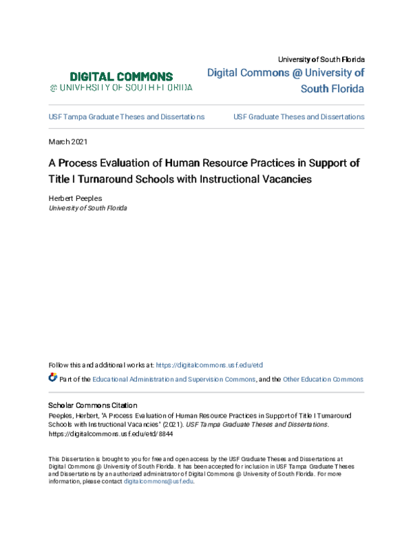 (PDF) A Process Evaluation of Human Resource Practices in Support of ...