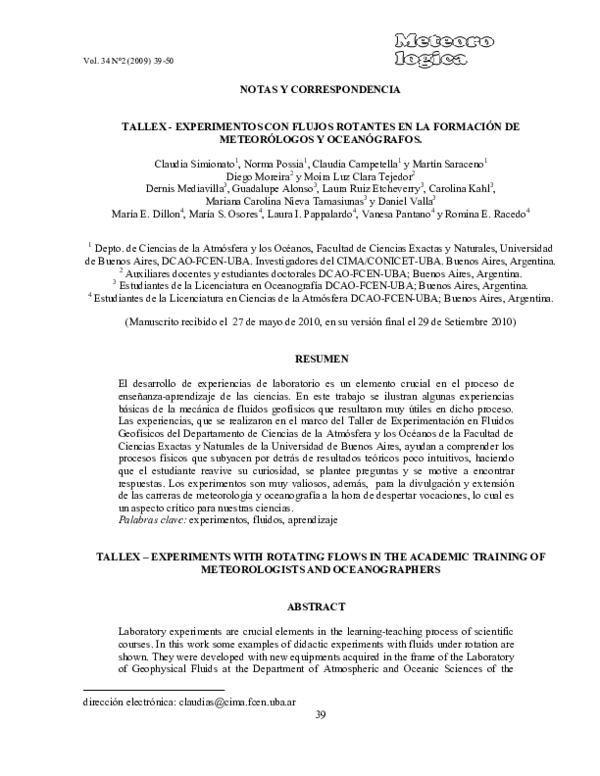 (PDF) TallEx: Experimentos con flujos rotantes en la formación de ...