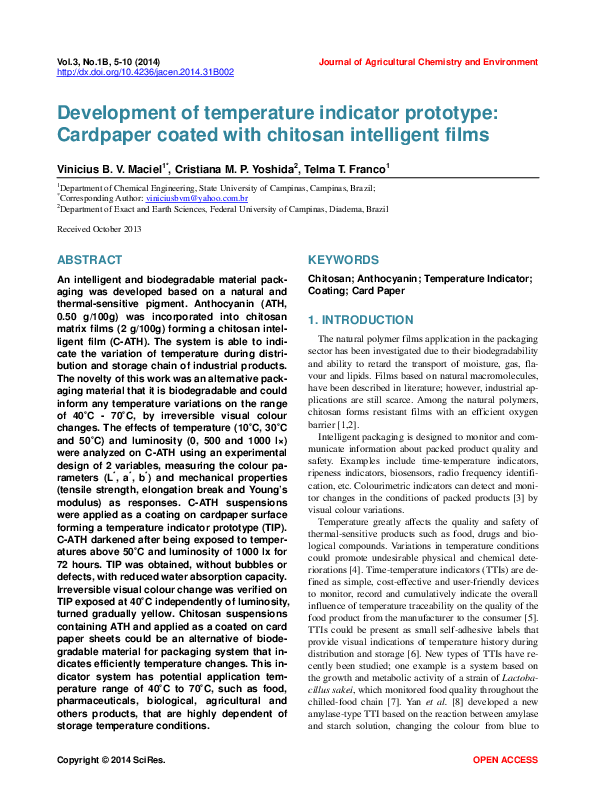 (PDF) Development of temperature indicator prototype: Cardpaper coated ...