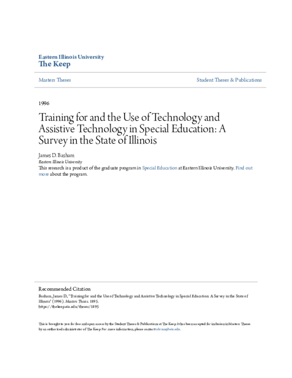(PDF) Training for and the Use of Technology and Assistive Technology ...