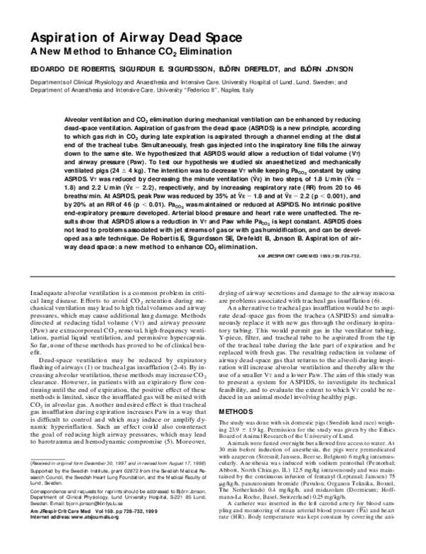 (PDF) Aspiration of Airway Dead Space