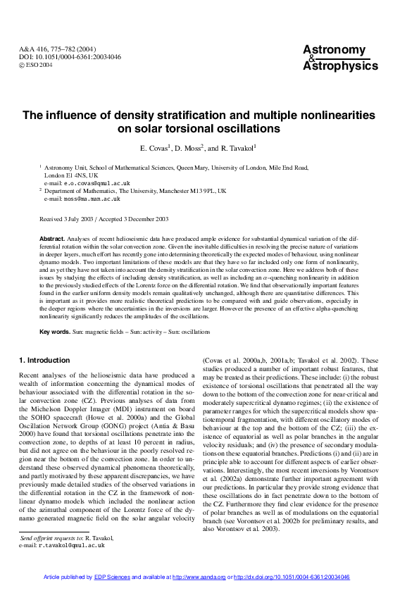 (PDF) The influence of density stratification and multiple ...