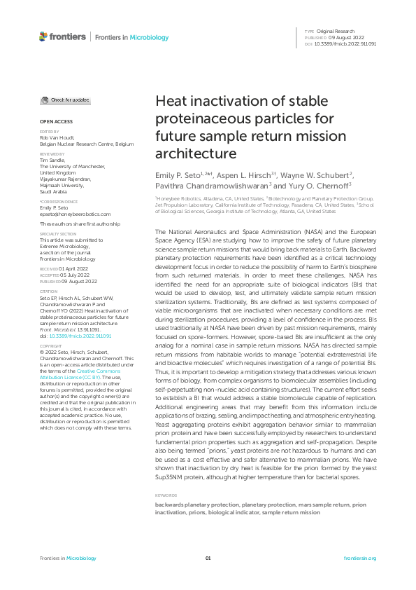 (PDF) Heat inactivation of stable proteinaceous particles for future ...