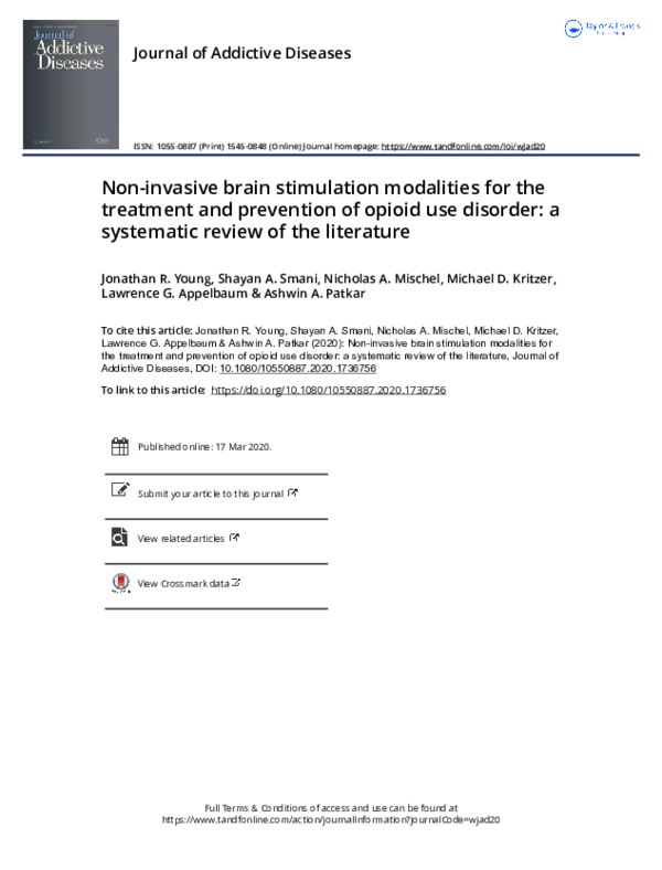 (PDF) Non-invasive brain stimulation modalities for the treatment and prevention of opioid use ...