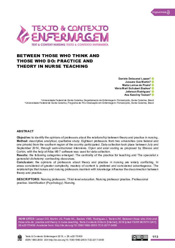 (PDF) Between Those Who Think and Those Who Do: Practice and Theory in ...