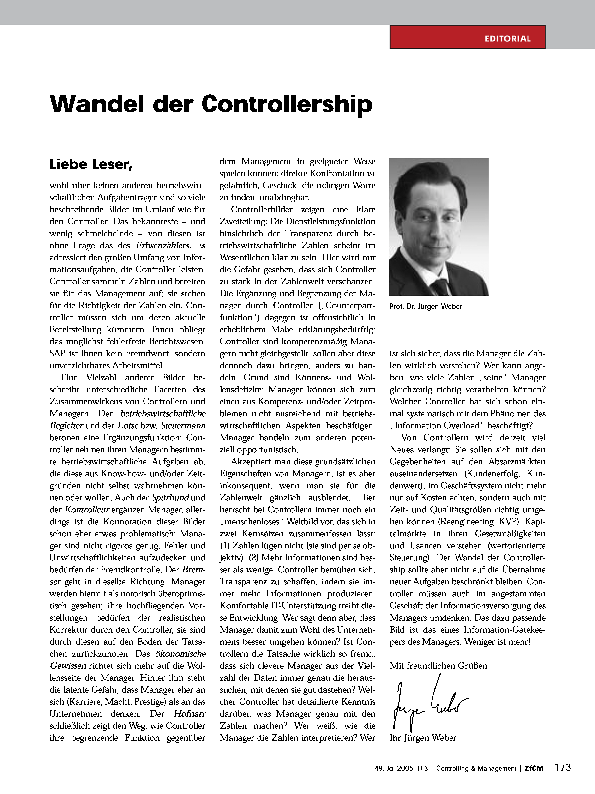(PDF) Wandel der Controllership
