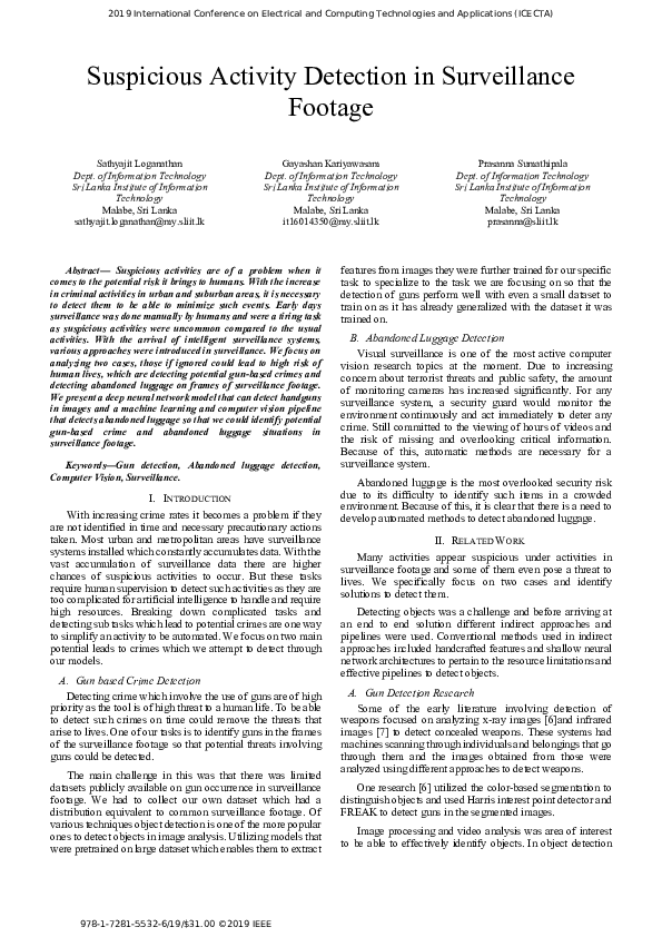 (PDF) Suspicious Activity Detection in Surveillance Footage