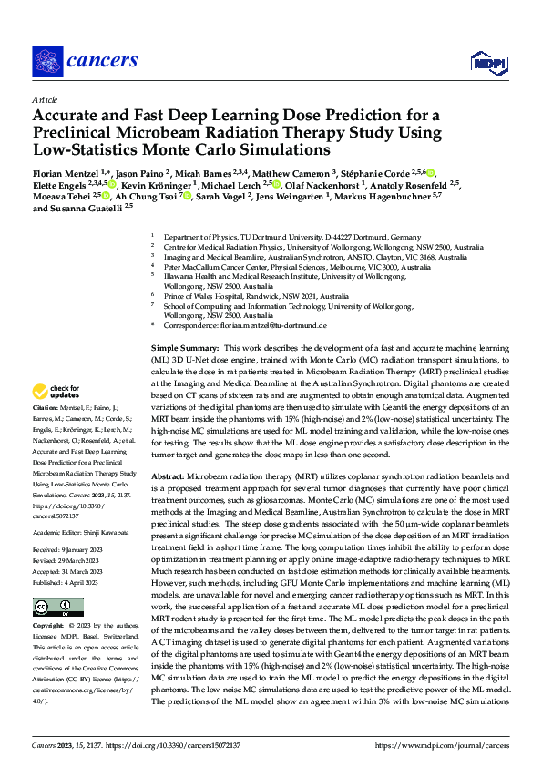 (PDF) Accurate and Fast Deep Learning Dose Prediction for a Preclinical ...