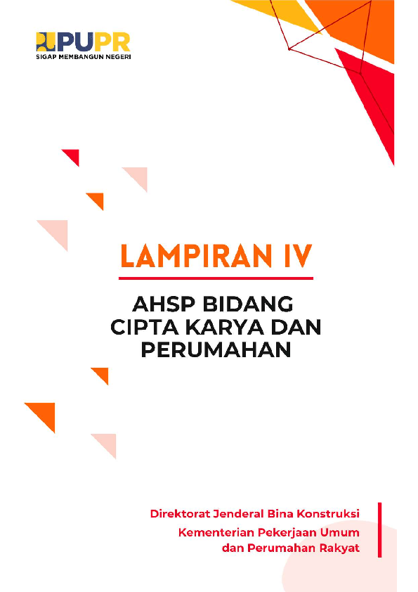 (PDF) Lampiran IV AHSP Bidang Cipta Karya dan Perumahan