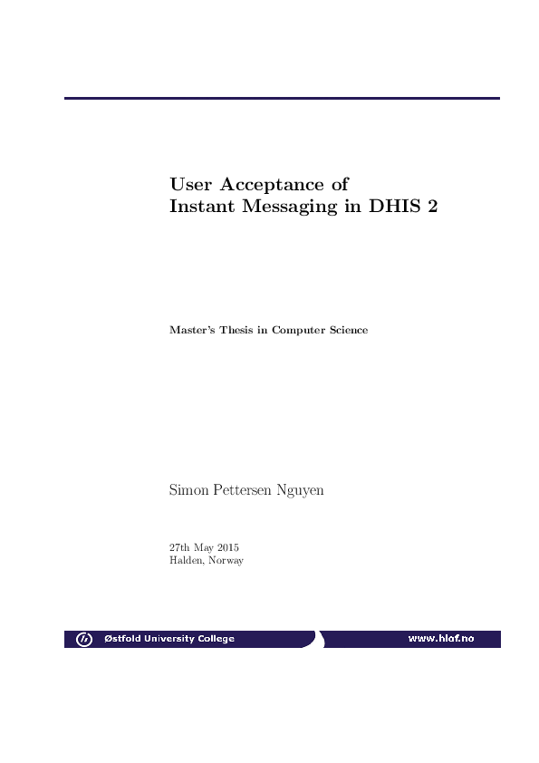 (PDF) User acceptance of instant messaging in DHIS 2