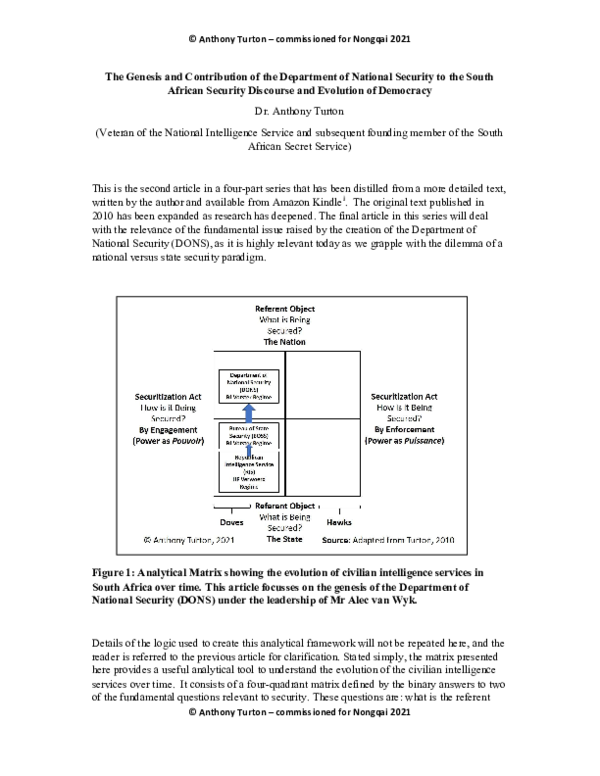 (PDF) Understanding the Evolution of the National Intelligence Service ...