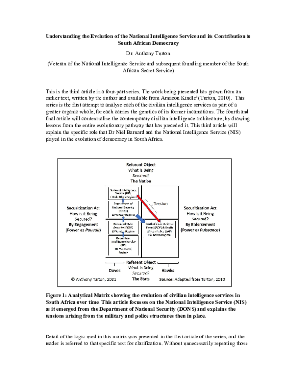 (PDF) Understanding the Evolution of the National Intelligence Service ...