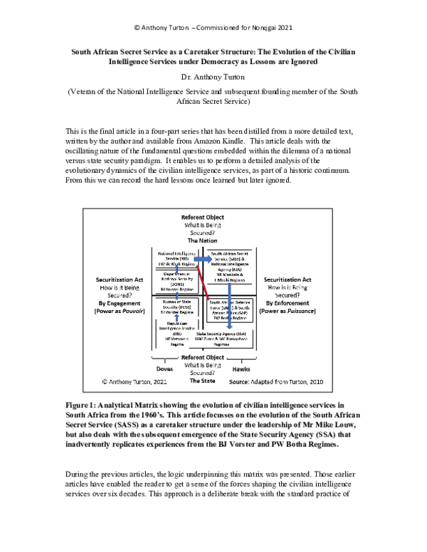 (PDF) South African Secret Service as a Caretaker Structure: The ...