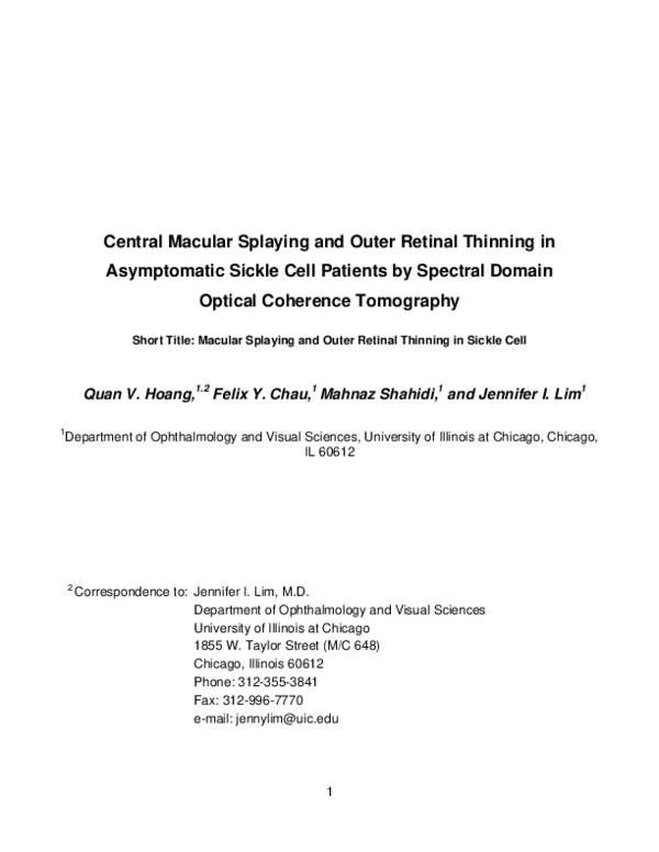 (PDF) Central Macular Splaying and Outer Retinal Thinning in ...