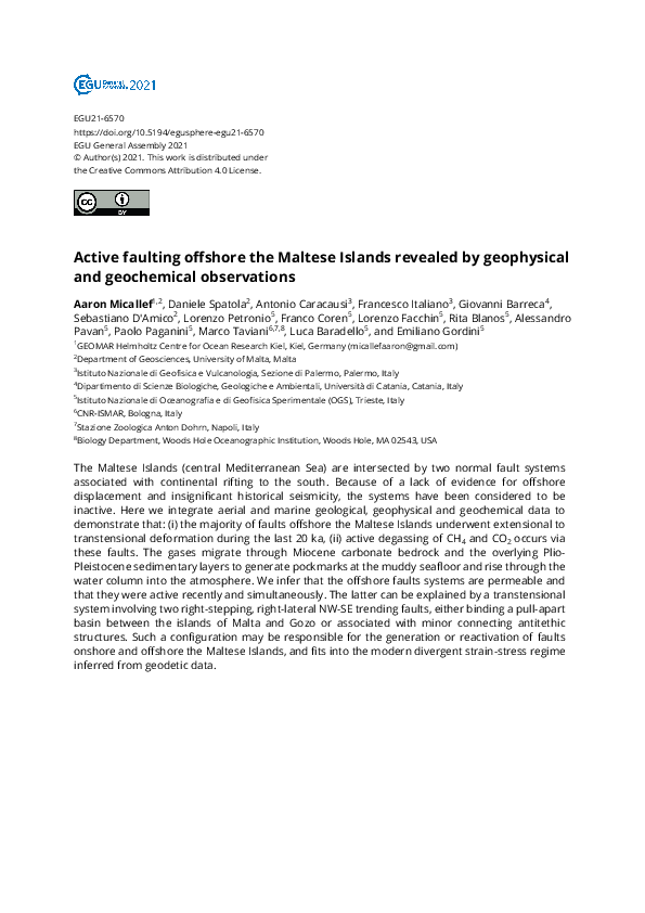 (PDF) Active faulting offshore the Maltese Islands revealed by ...
