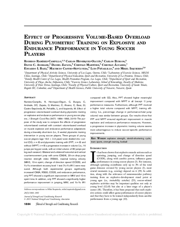 (PDF) Effect of Progressive Volume-Based Overload During Plyometric ...