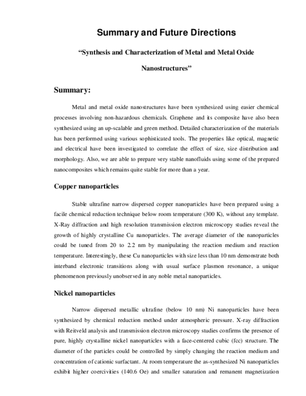 (PDF) Summary and Future Directions