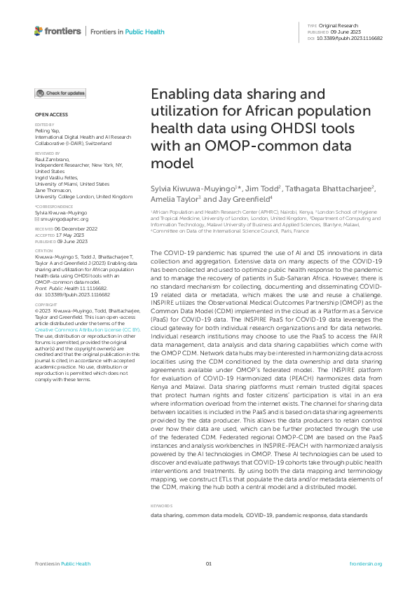 (PDF) Enabling data sharing and utilization for African population ...
