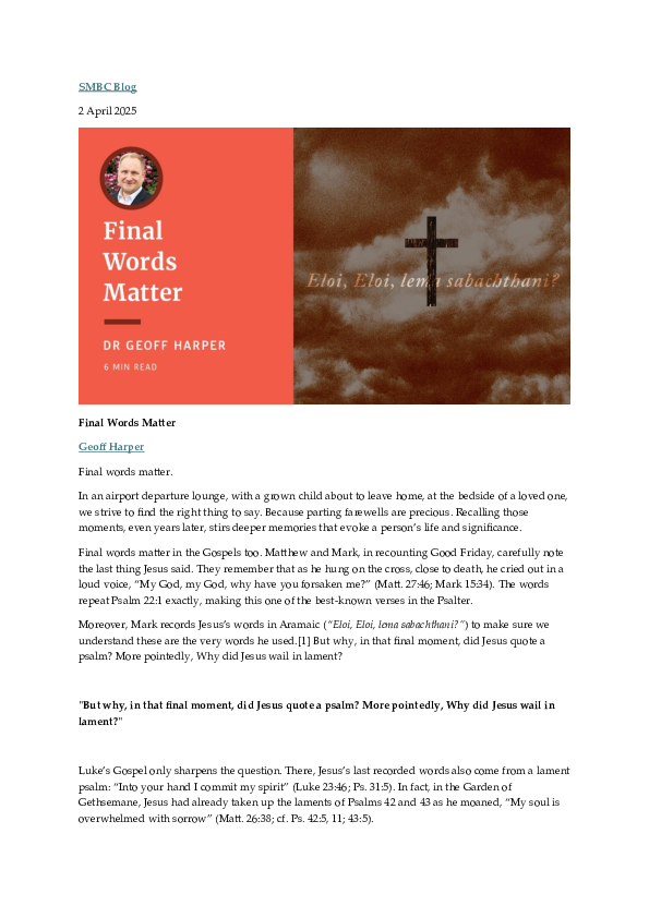 (PDF) Final Words Matter (April 2025)