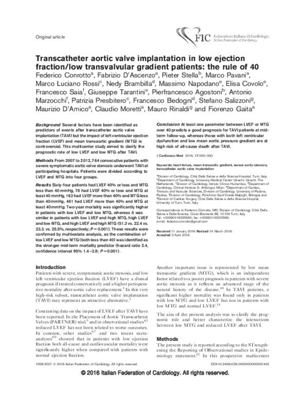 (PDF) Transcatheter aortic valve implantation in low flow/Low gradient ...