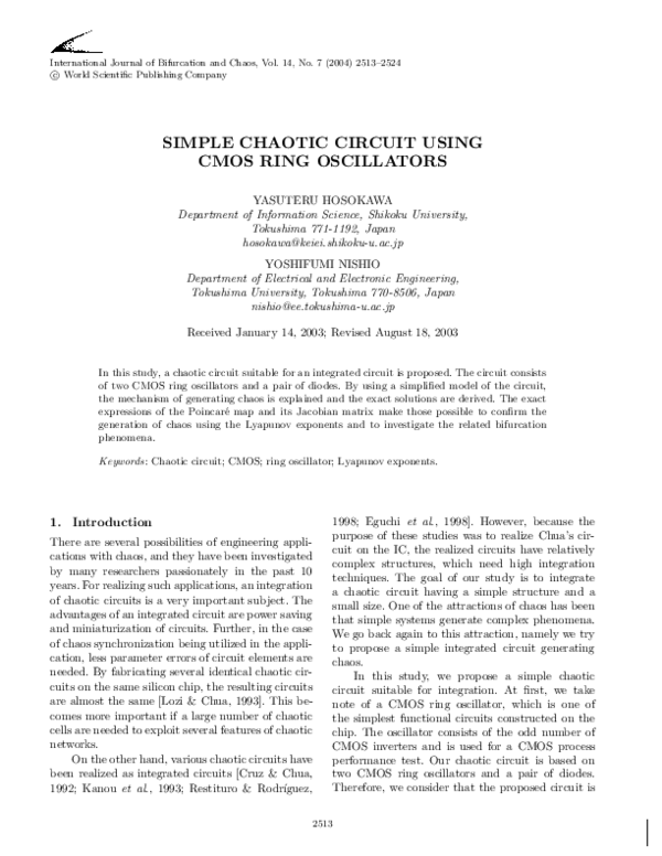(PDF) Simple Chaotic Circuit Using Cmos Ring Oscillators
