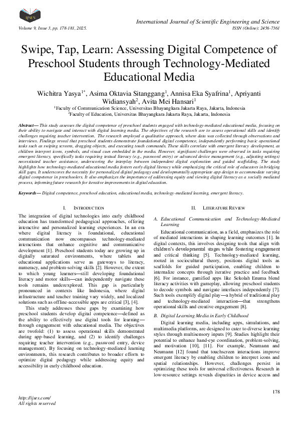 (PDF) Swipe, Tap, Learn: Assessing Digital Competence of Preschool ...