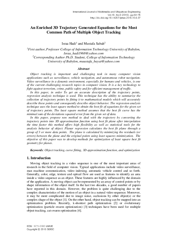 (PDF) An Enriched 3D Trajectory Generated Equations for the Most Common Path of Multiple Object ...