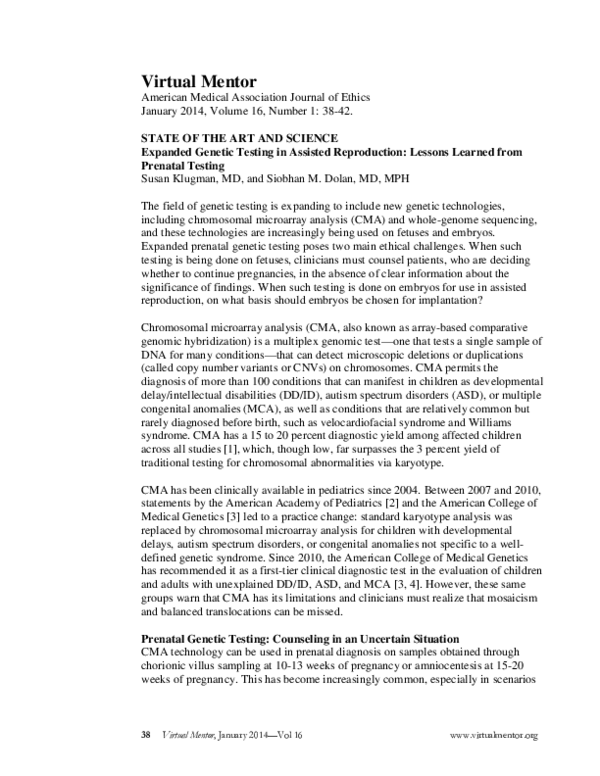 (PDF) Expanded Genetic Testing in Assisted Reproduction: Lessons ...
