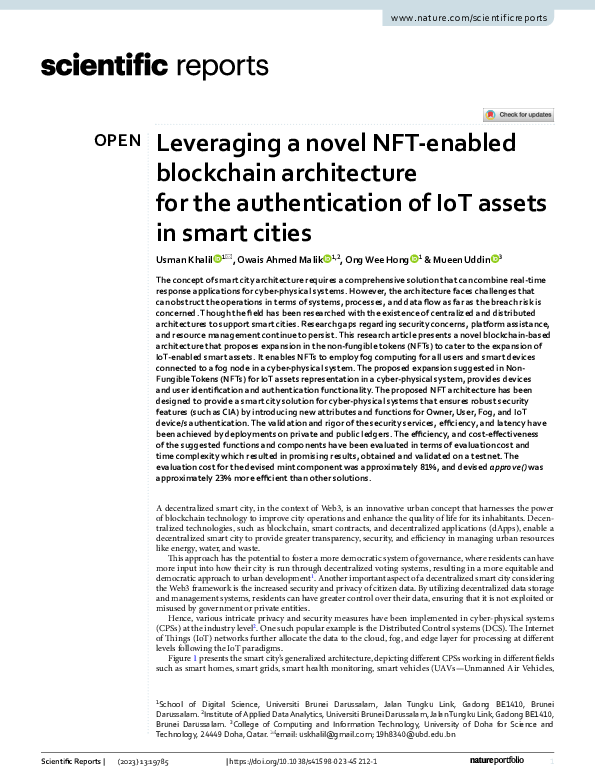 (PDF) Leveraging a novel NFT-enabled blockchain architecture for the ...