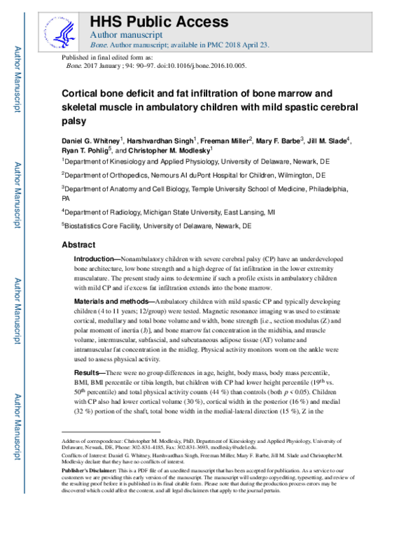 (PDF) Cortical bone deficit and fat infiltration of bone marrow and ...