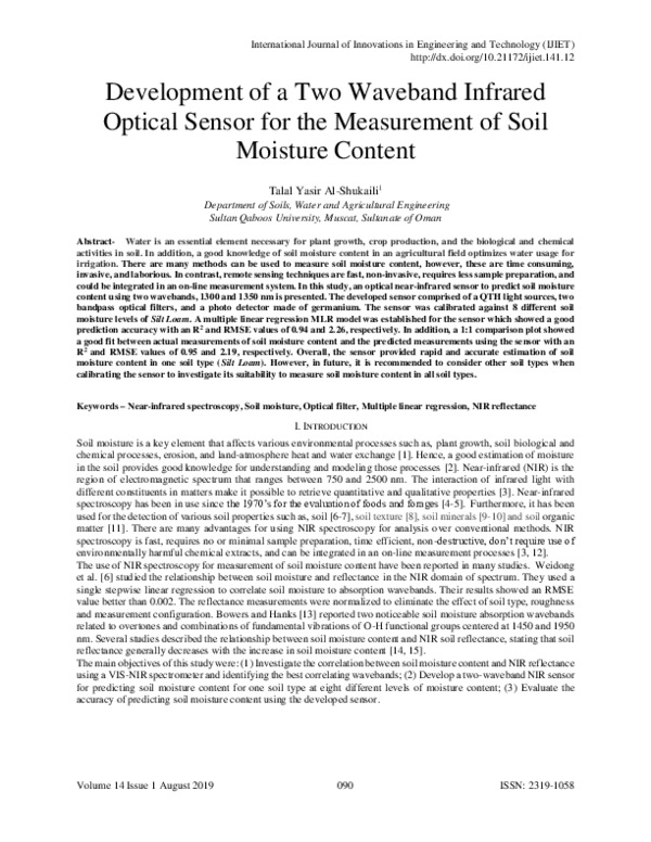 (PDF) Development of a Two Waveband Infrared Optical Sensor for the ...