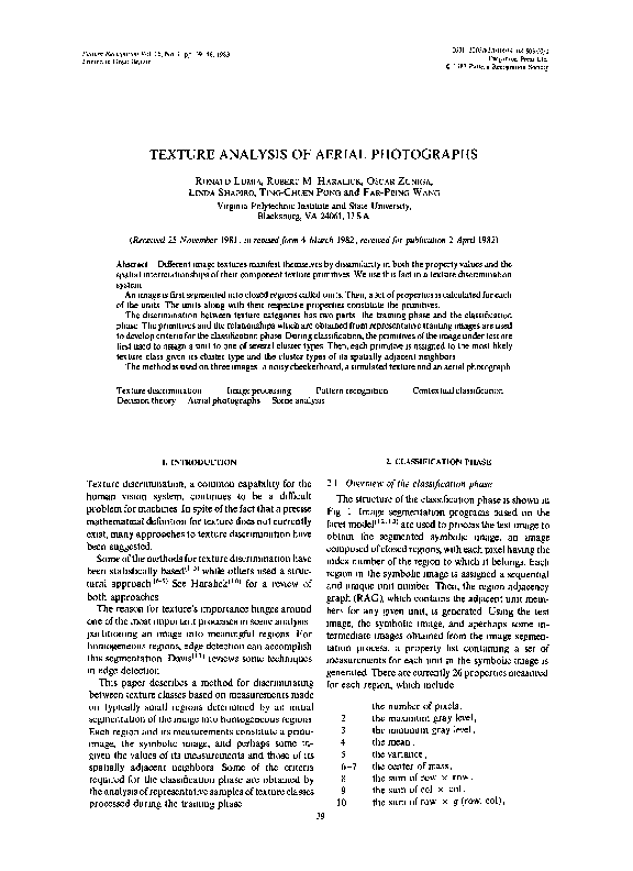 (PDF) Texture analysis of aerial photographs