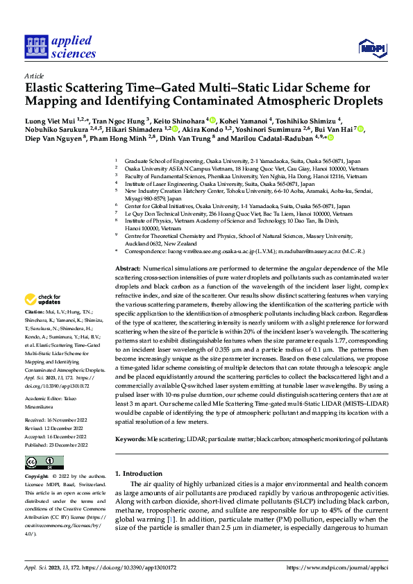 (PDF) Elastic Scattering Time–Gated Multi–Static Lidar Scheme for Mapping and Identifying ...
