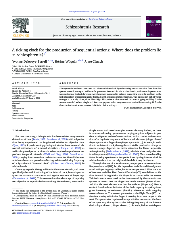 (PDF) A ticking clock for the production of sequential actions: Where ...