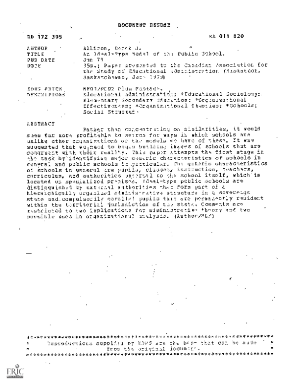 (PDF) An Ideal-Type Model of the Public School