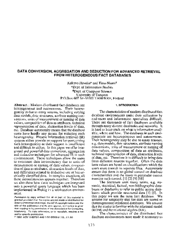 (PDF) Data conversion, aggregation and deduction for advanced retrieval from the heterogeneous ...