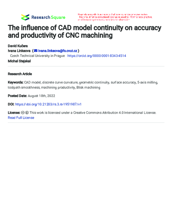 (PDF) The influence of CAD model continuity on accuracy and ...