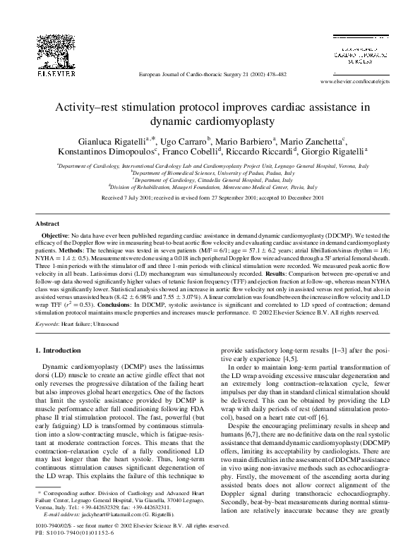(PDF) Activity–rest stimulation protocol improves cardiac assistance in ...