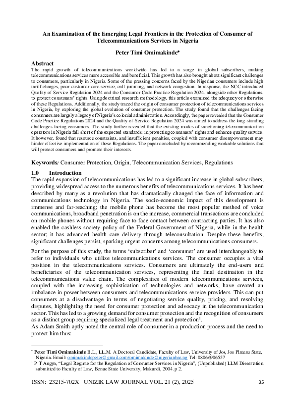 (PDF) An Examination of the Emerging Legal Frontiers in the Protection ...