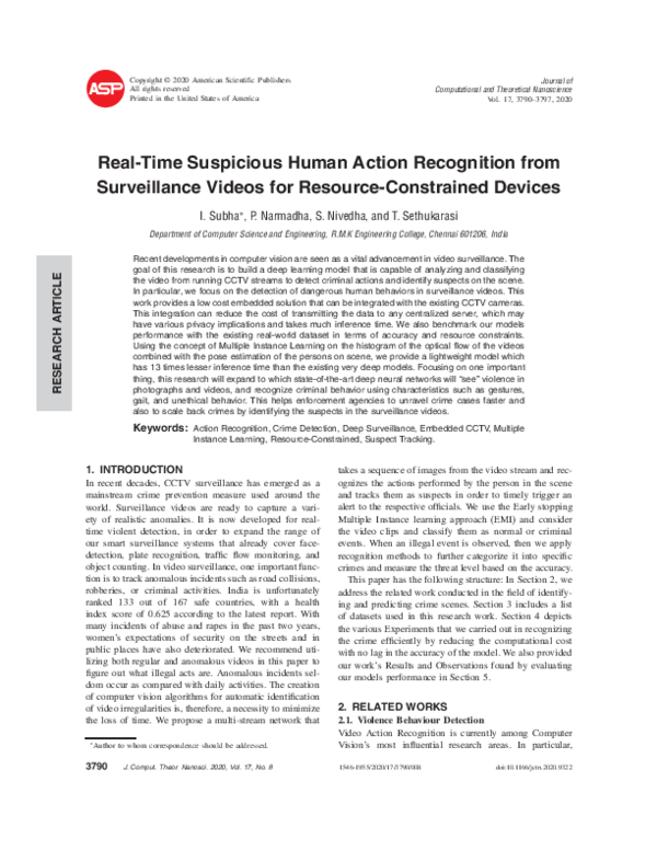 (PDF) Real-Time Suspicious Human Action Recognition from Surveillance ...