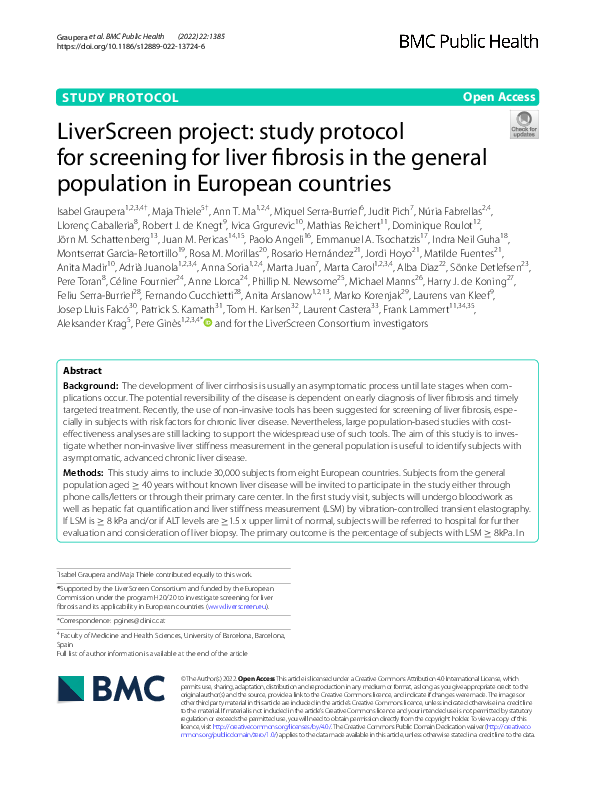 (PDF) LiverScreen project: study protocol for screening for liver ...