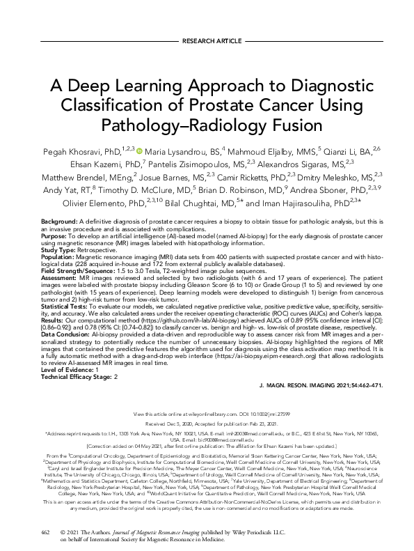 (PDF) A Deep Learning Approach to Diagnostic Classification of Prostate ...