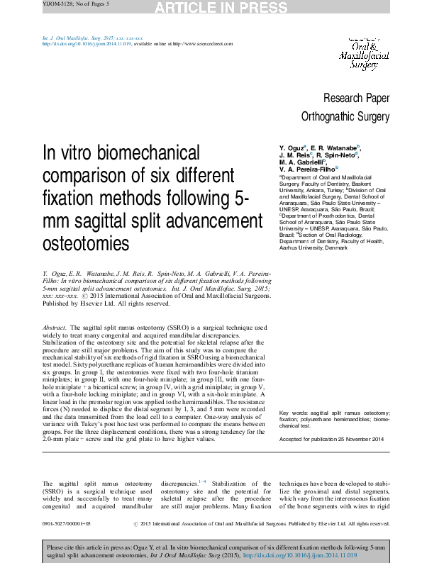 (PDF) In vitro biomechanical comparison of six different fixation ...