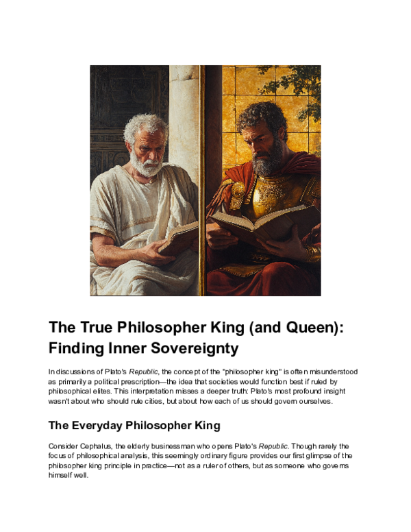 (PDF) The True Philosopher King (and Queen): Finding Inner Sovereignty
