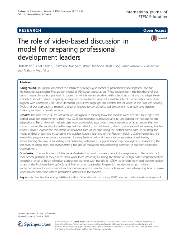 (PDF) The role of video-based discussion in model for preparing ...