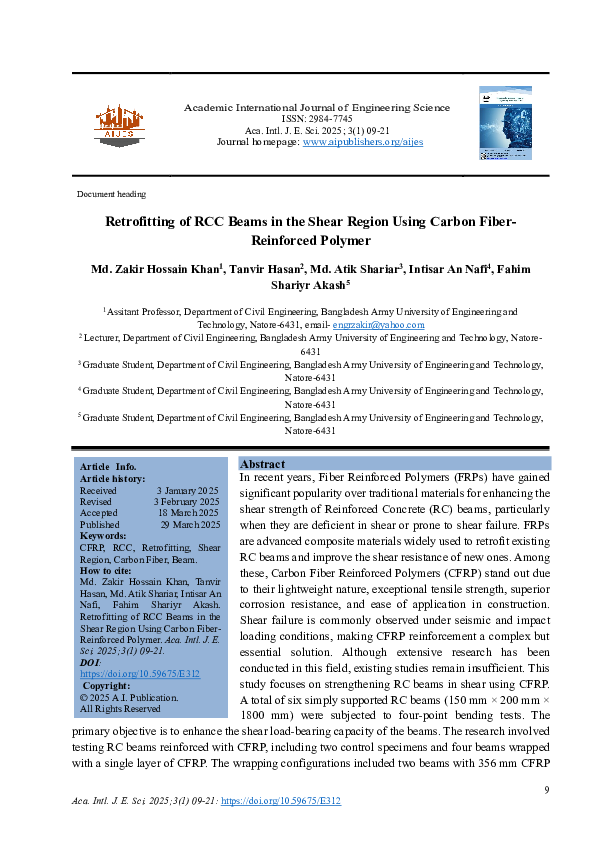 (PDF) Retrofitting of RCC Beams in the Shear Region Using Carbon Fiber ...