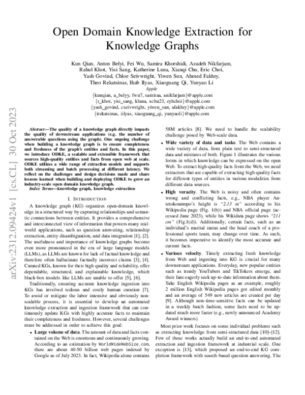(PDF) Open Domain Knowledge Extraction for Knowledge Graphs