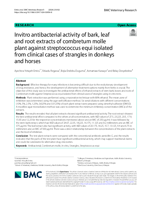(PDF) Invitro antibacterial activity of bark, leaf and root extracts of ...